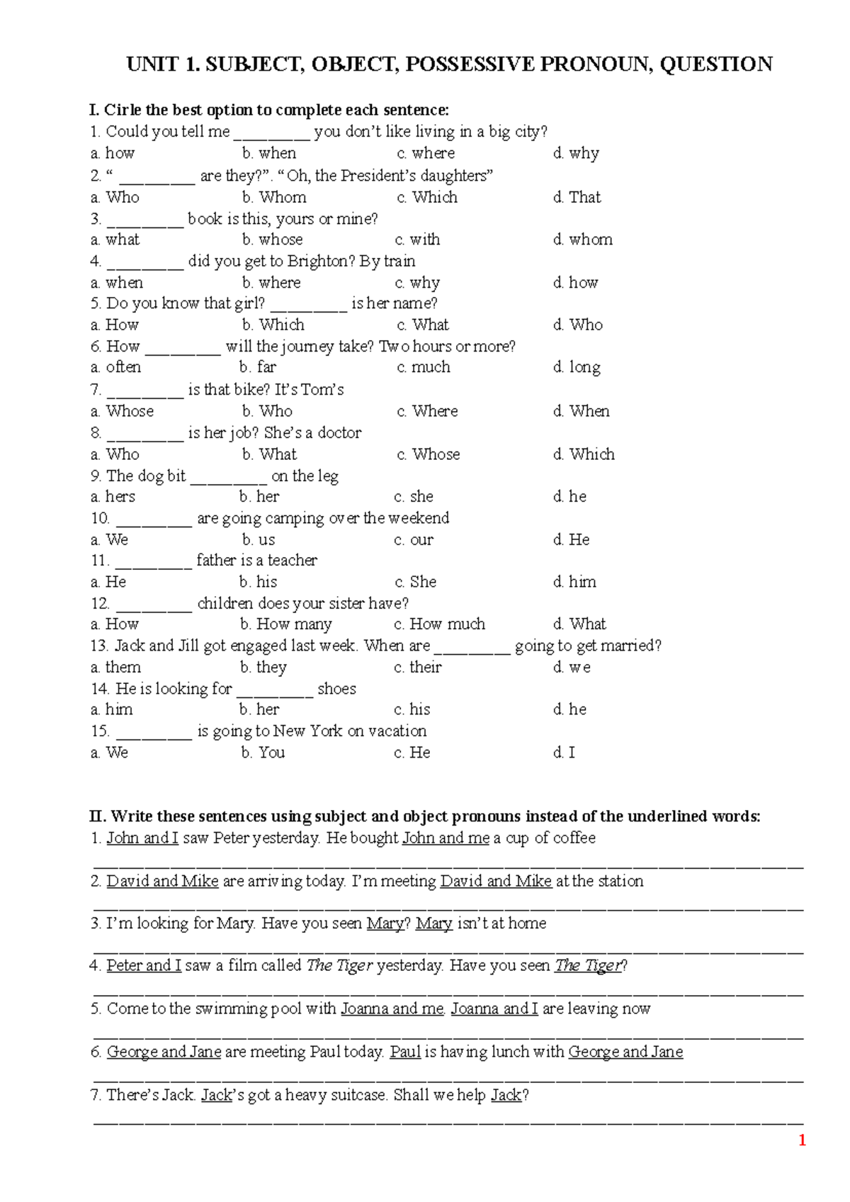 Grammar Exercises for English Language Learning (ENG 101) - Studocu