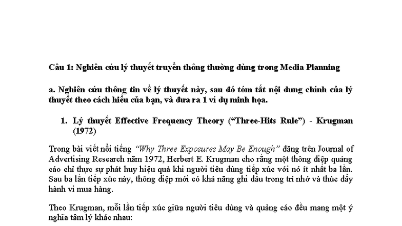 Nghiên cứu lý thuyết Effective Frequency trong Media Planning (PR ...