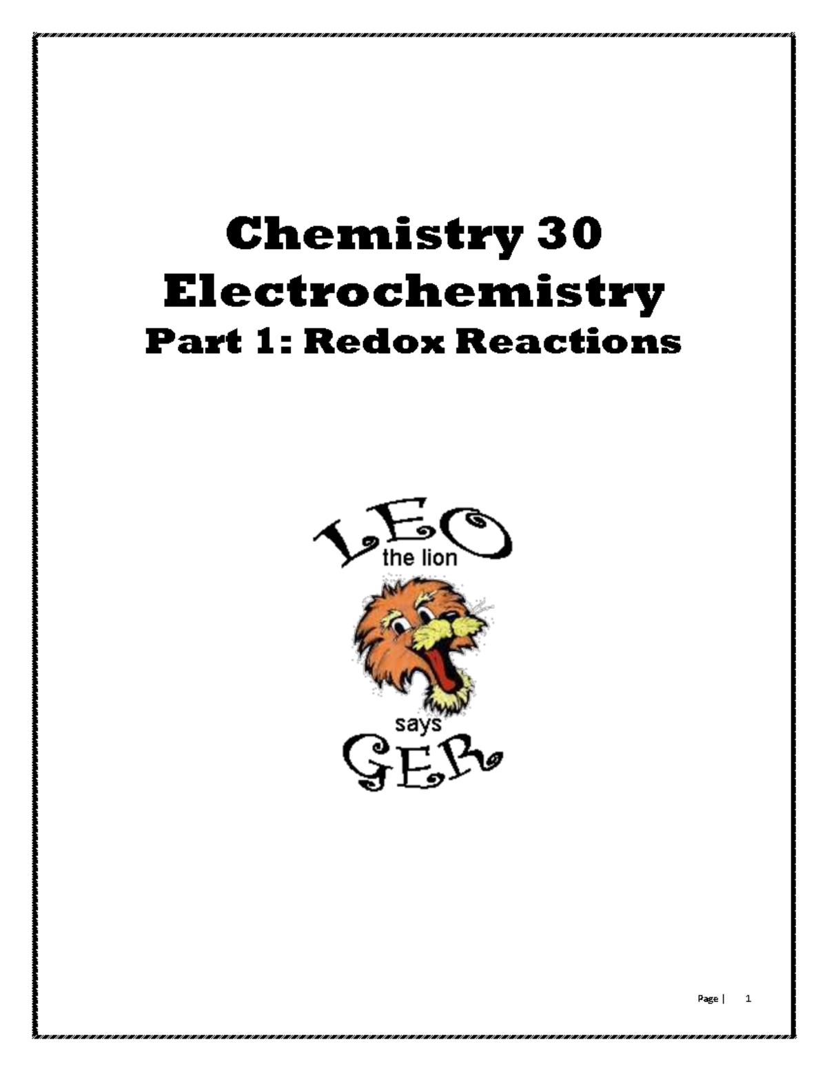 Chemistry 30 Final Exam Notes: Electrochemistry & Redox Reactions - Studocu