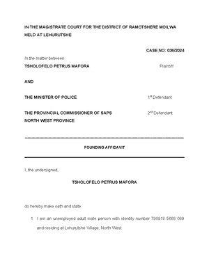 Annexure 4: Hearing Date Application Form - Gauteng High Court - Studocu