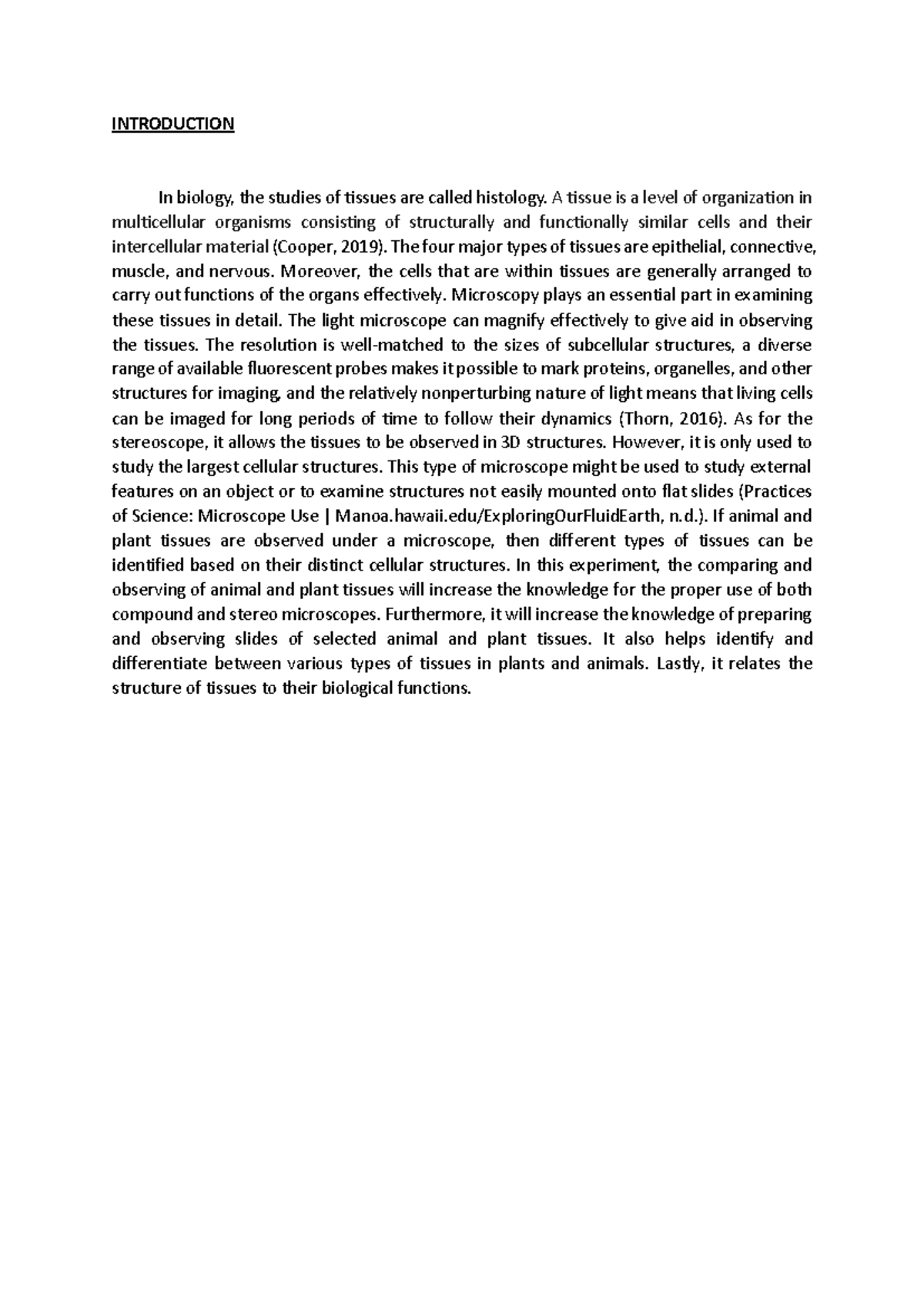 Bio Exp 4 - Histology: Examining Animal & Plant Tissues - Studocu