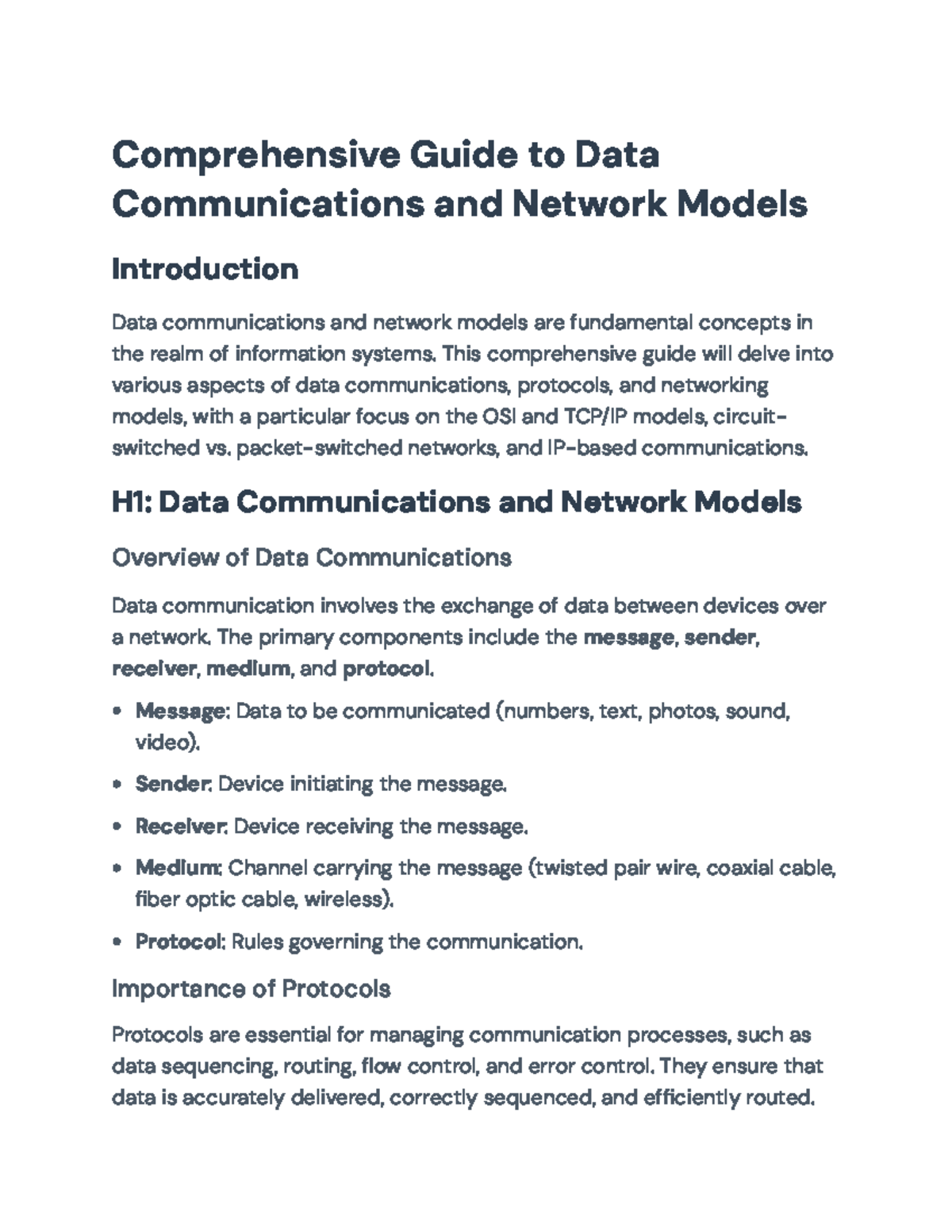 Comprehensive Guide to Data Comm & Network Models - CSE101 - Studocu