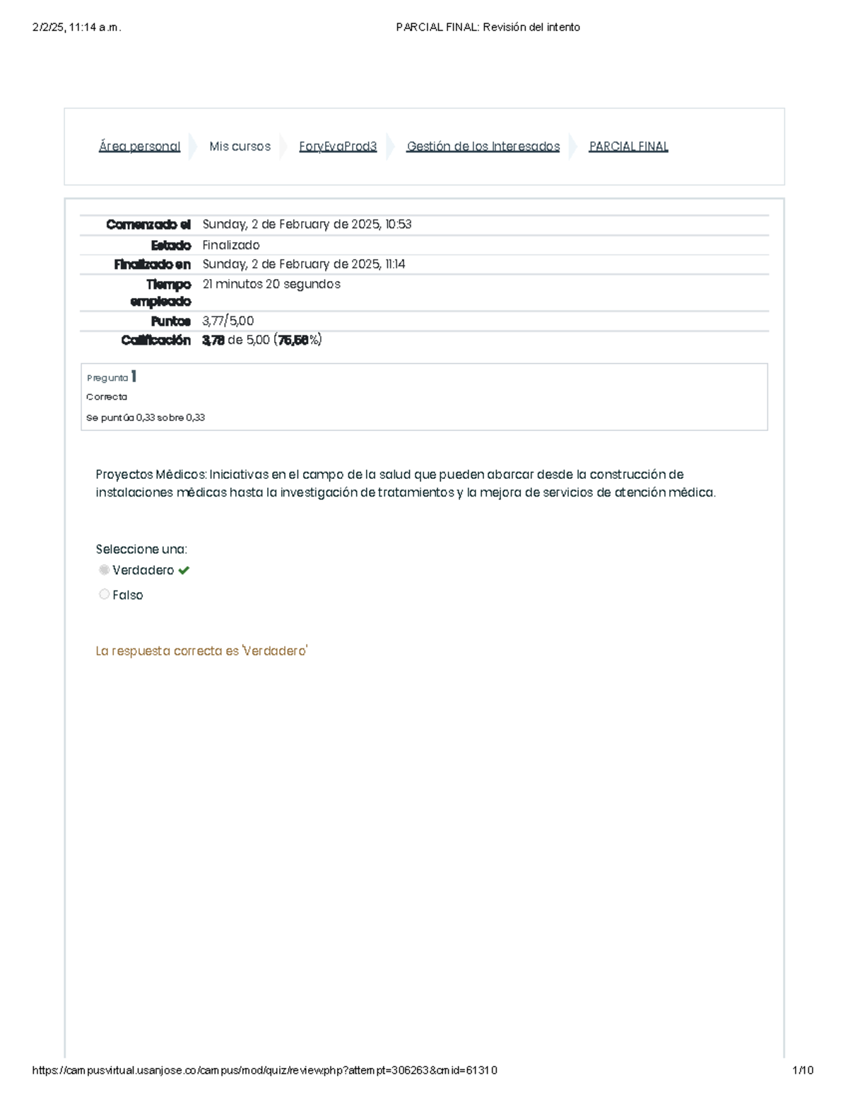 Parcial Final proyectos yoss - Área personal Mis cursos ForyEvaProd3 ...