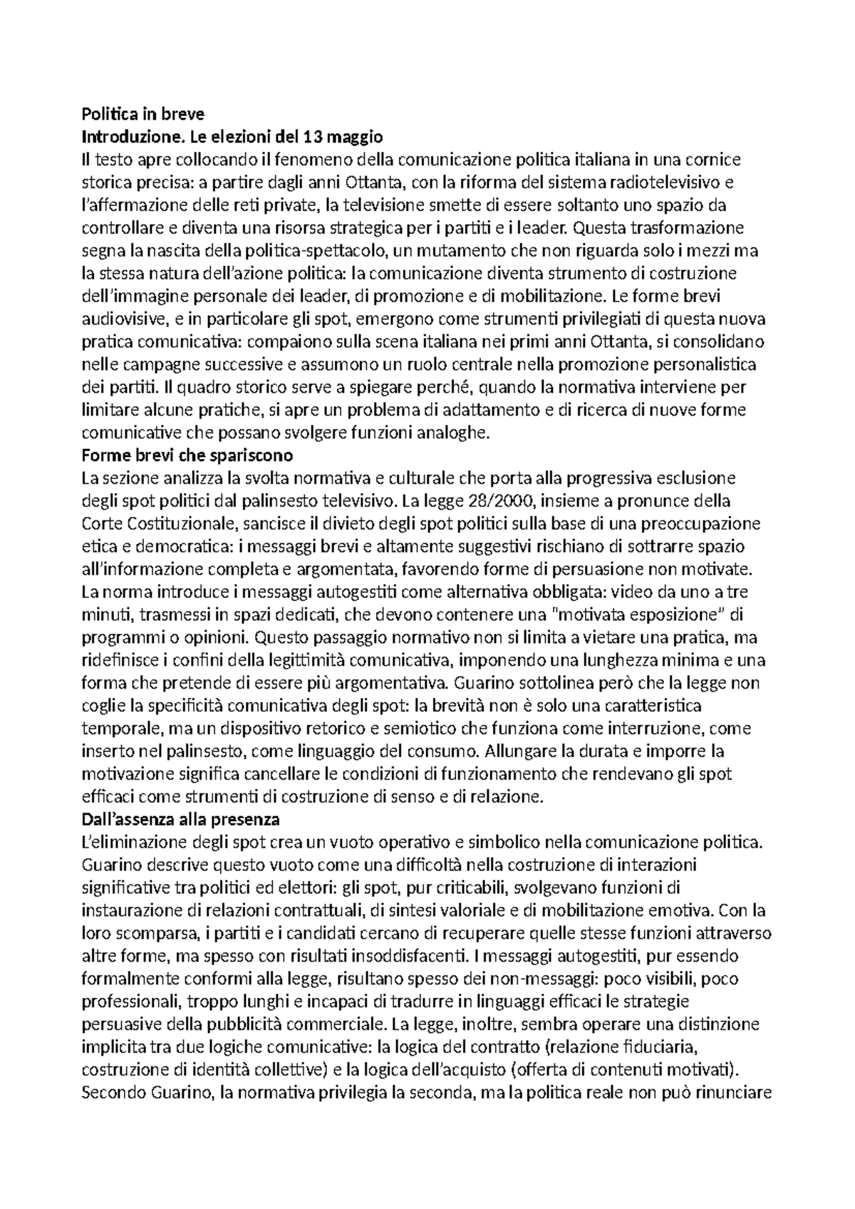 Politica in breve: Spot e Forme Brevi della Comunicazione Audiovisiva ...