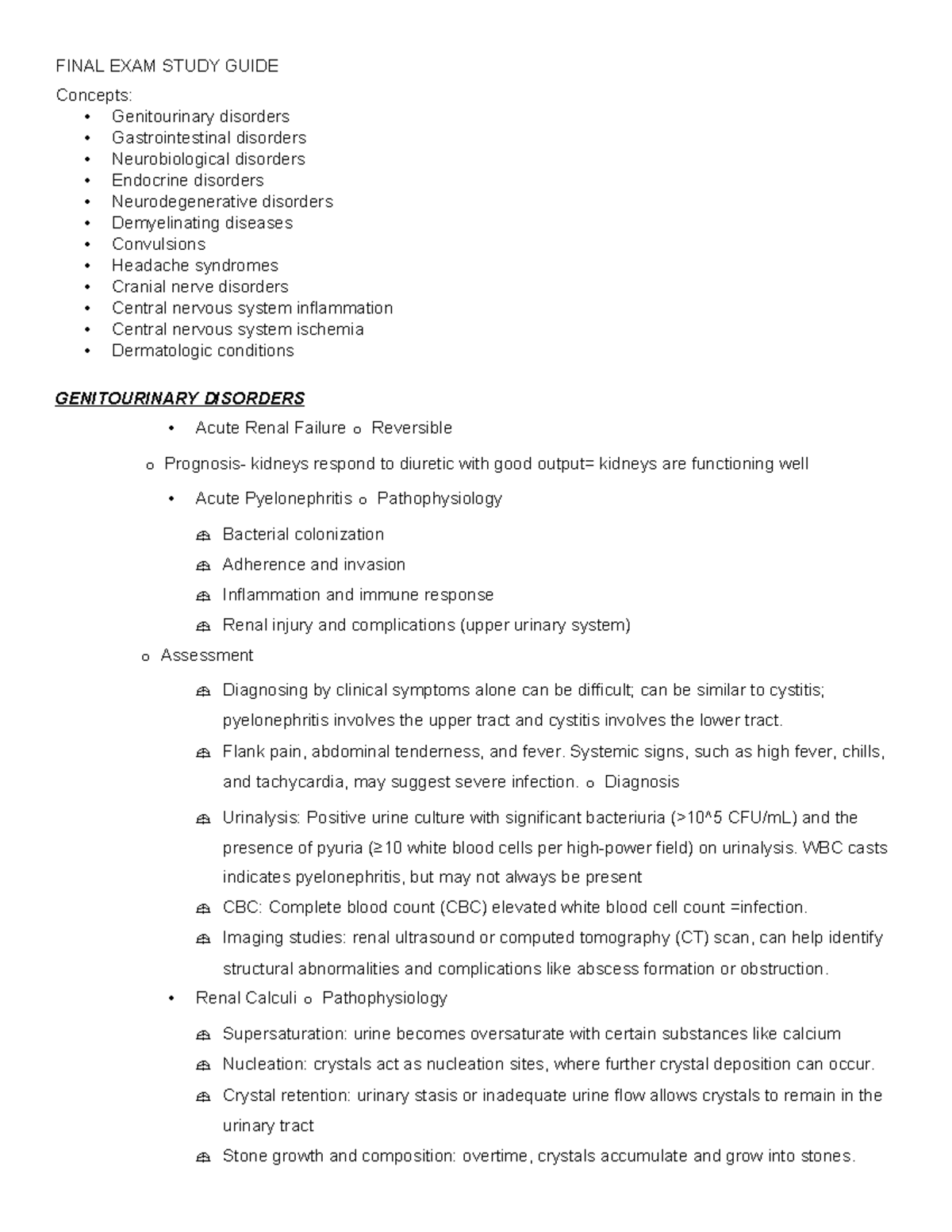 FINAL EXAM STUDY GUIDE: Nursing Considerations for Endocrine & Neuro ...