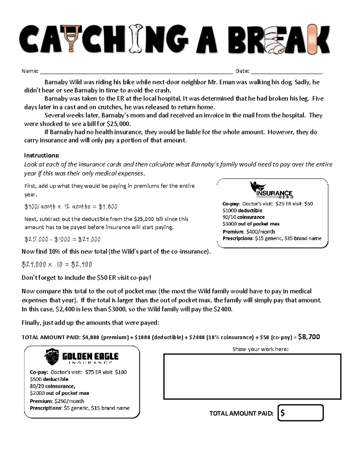 Health Insurance Calculation for Barna Wild's Accident (Case Study ...