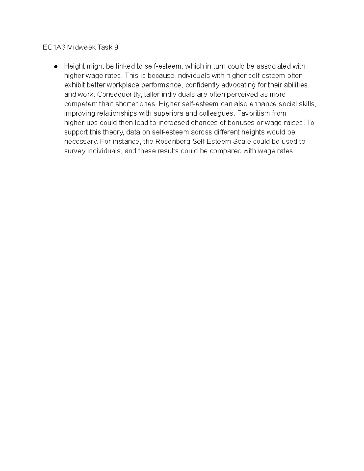 EC1A3 Midweek 9b - EC1A3 Midweek Task 9 Height might be linked to self ...