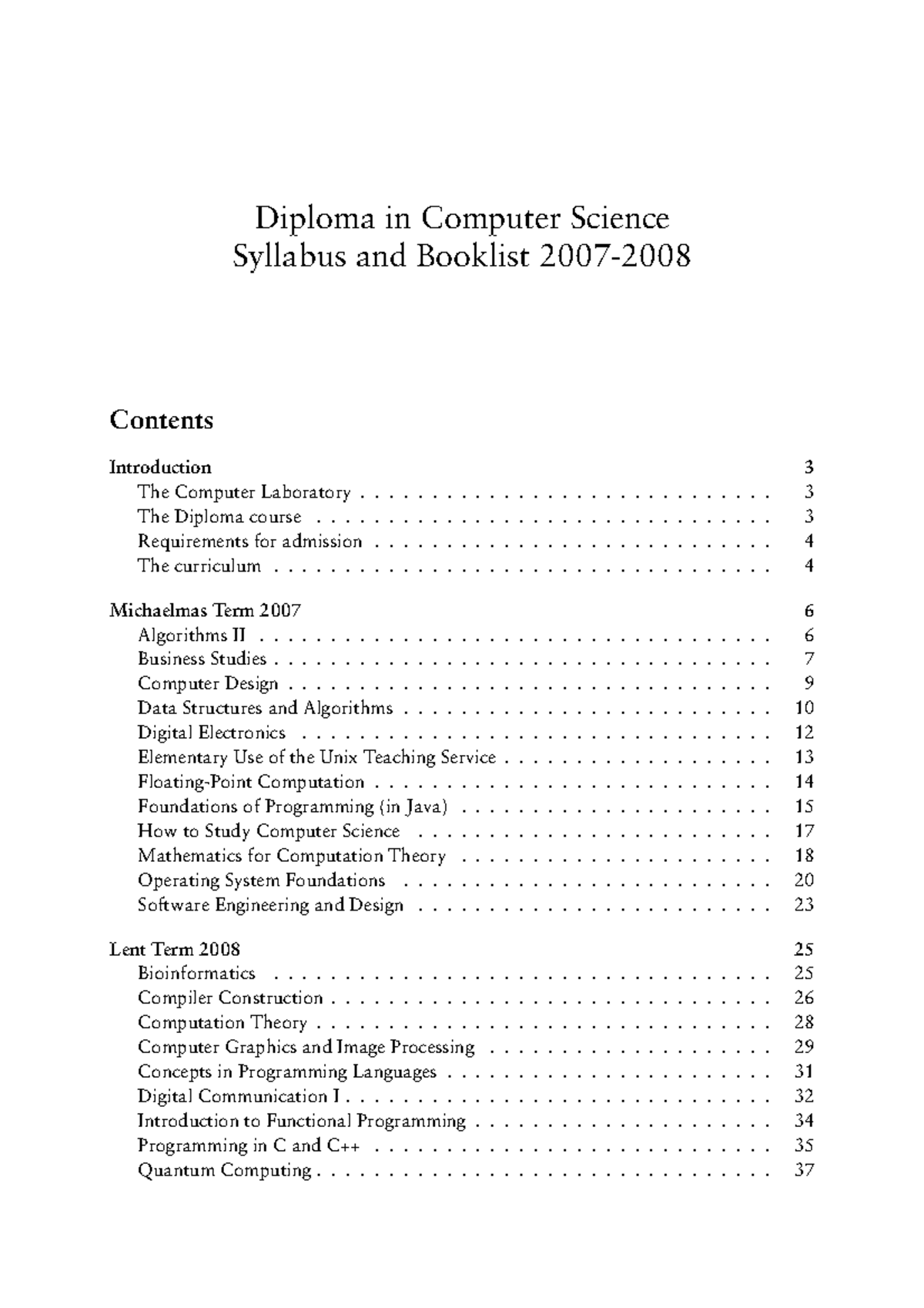 Diploma in Computer Science: Comprehensive Study Notes and Syllabus ...