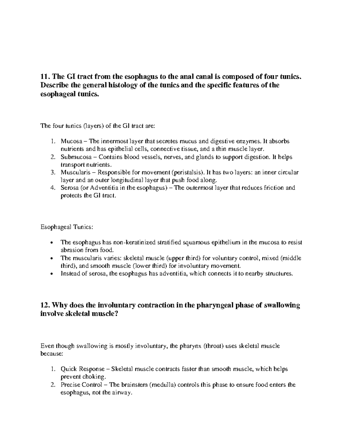 Histology and Function of the GI Tract Tunics - Anatomy Exam Notes - 11 ...