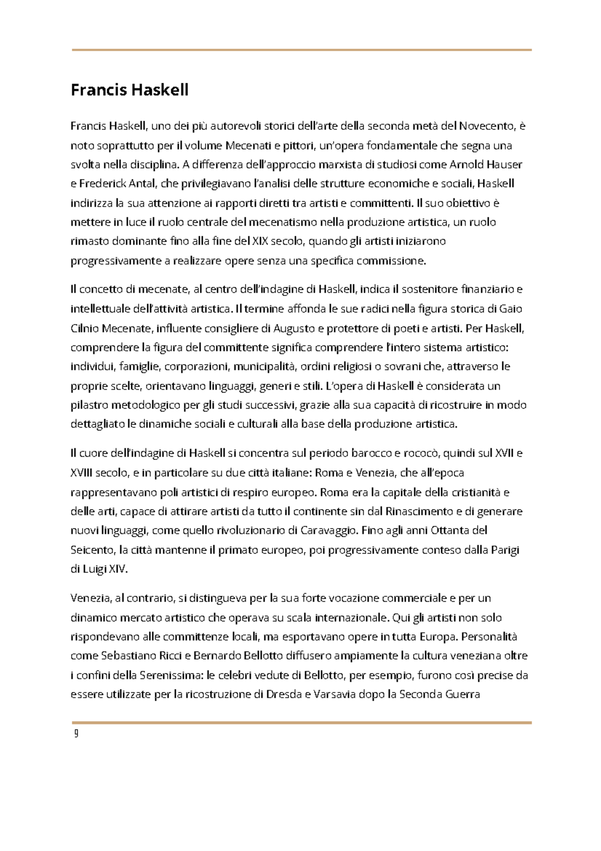 Appunti Ssa 19 Novembre: Francis Haskell e il Mecenatismo Artistico ...