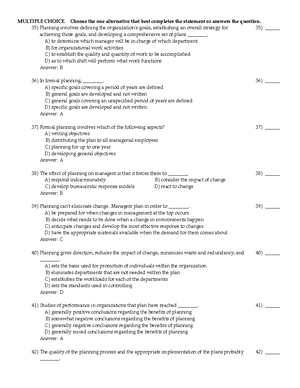 Chapter 6 Multiple Choice Questions - MULTIPLE CHOICE. Choose the one ...