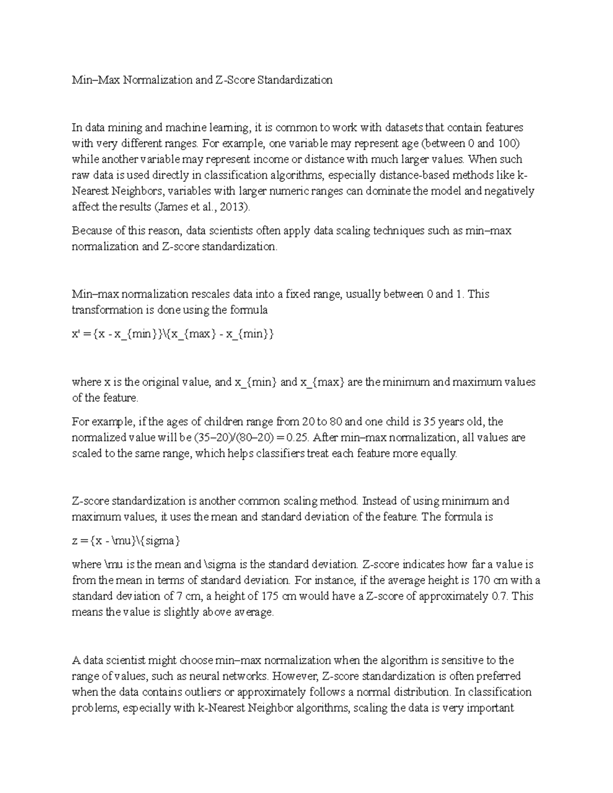 DA 4 - Normalization and Standardization in Data Mining - Studocu