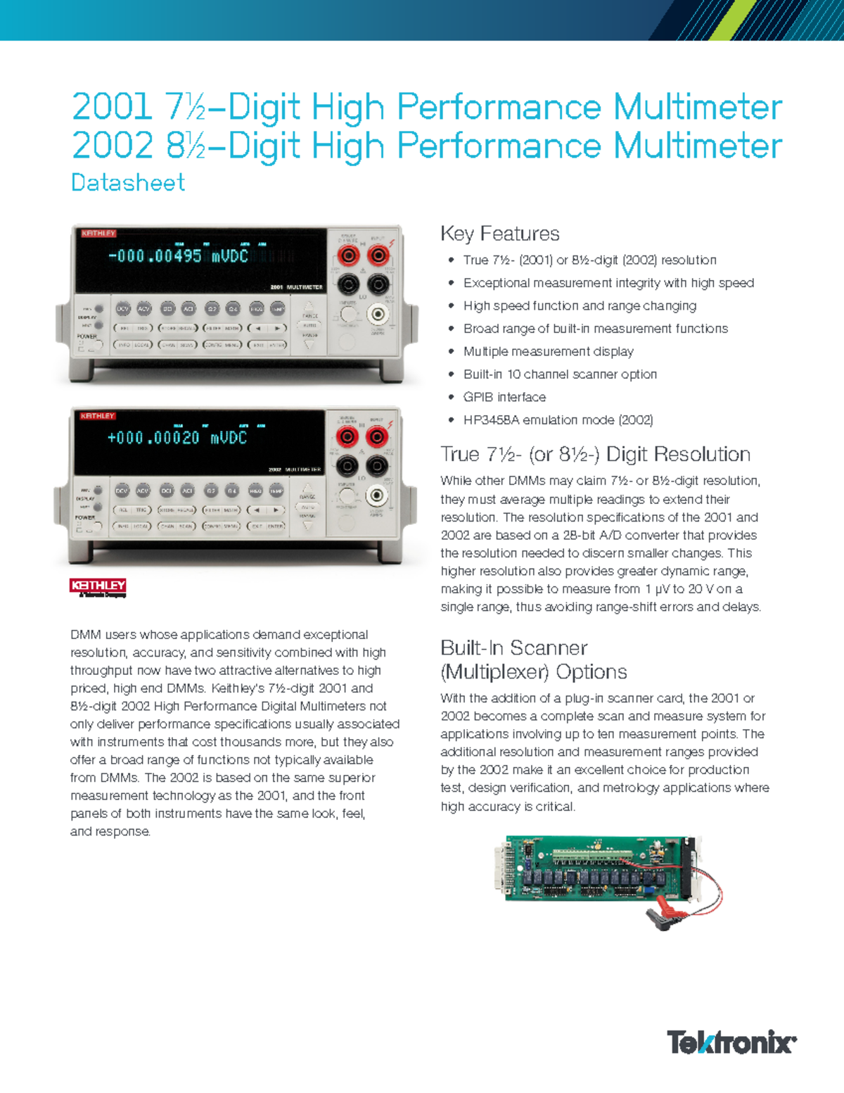 1KW-73954-1 2001-2002 DMM Datasheet 093022 - DMM users whose applications demand exceptional ...