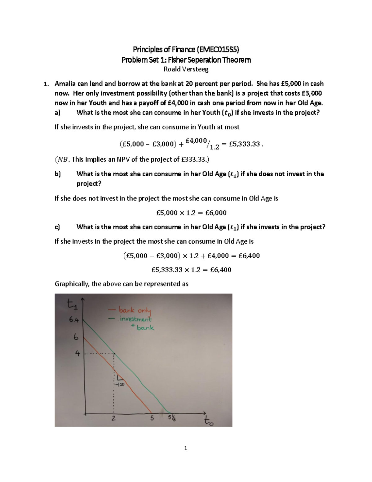Fisher Separation Theorem - Solutions to Problem Set 1 (EMEC 015 S 5 ...