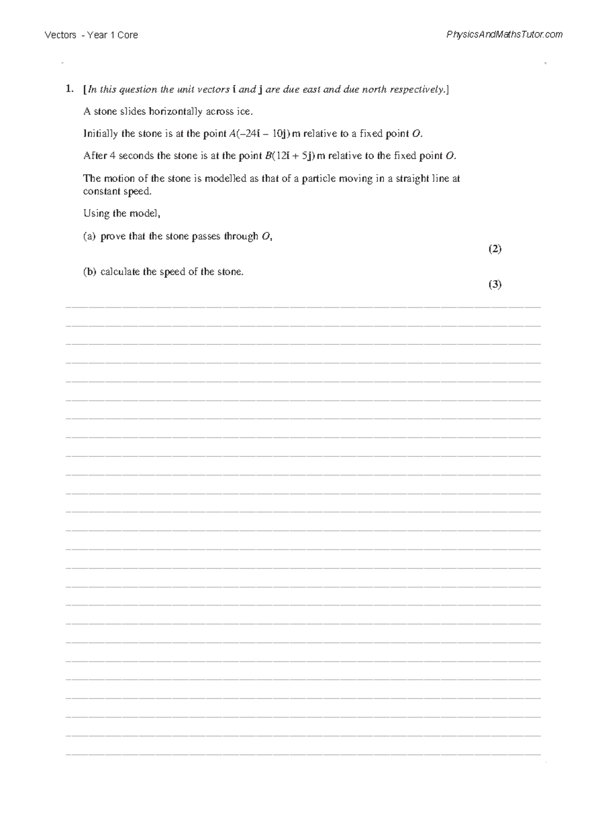 Vectors Year 1 Core Physics PMT: Motion, Geometry, and Speed Analysis ...