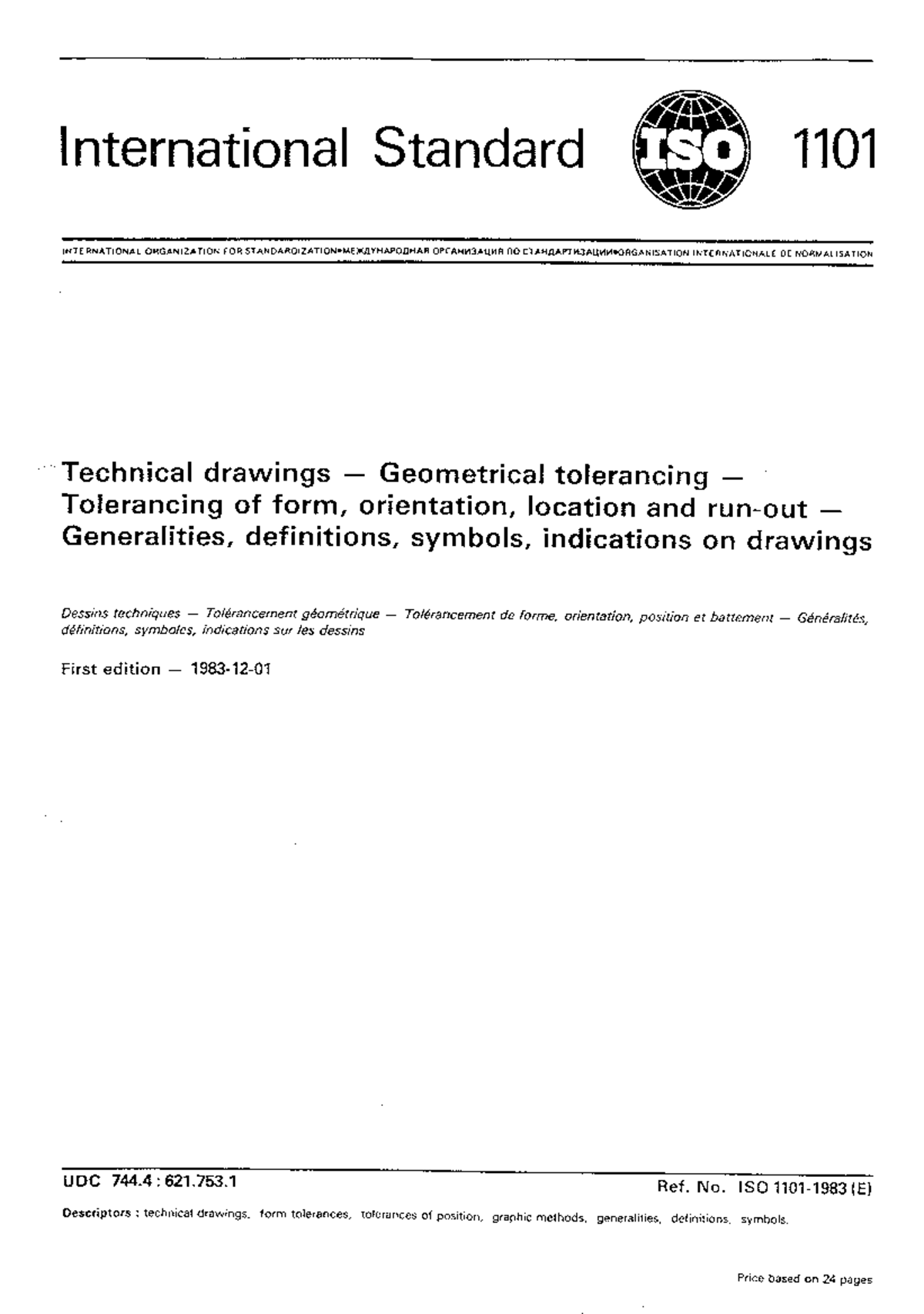 ISO 1101: Geometrical Tolerancing in Technical Drawings Explained - Studocu