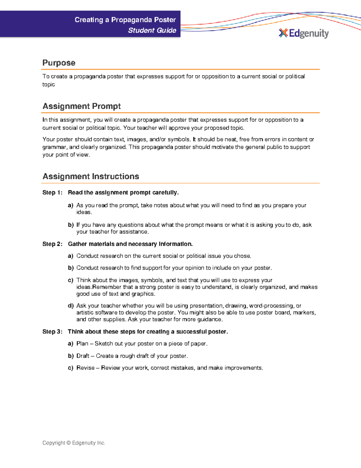 Creating a Propaganda Poster: Student Guide for Project Assignment ...