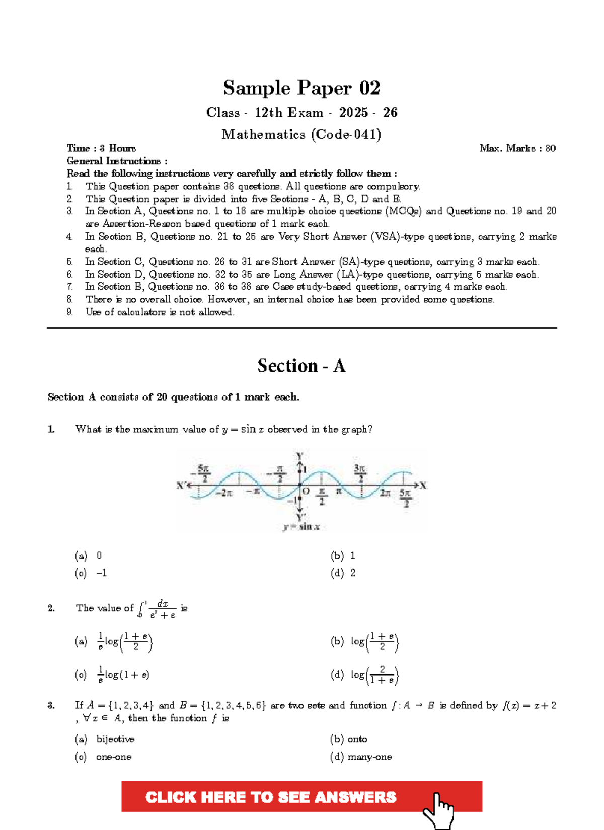 NODIA APP Class 12 Mathematics Sample Paper 02 Exam 2025-26 - Studocu