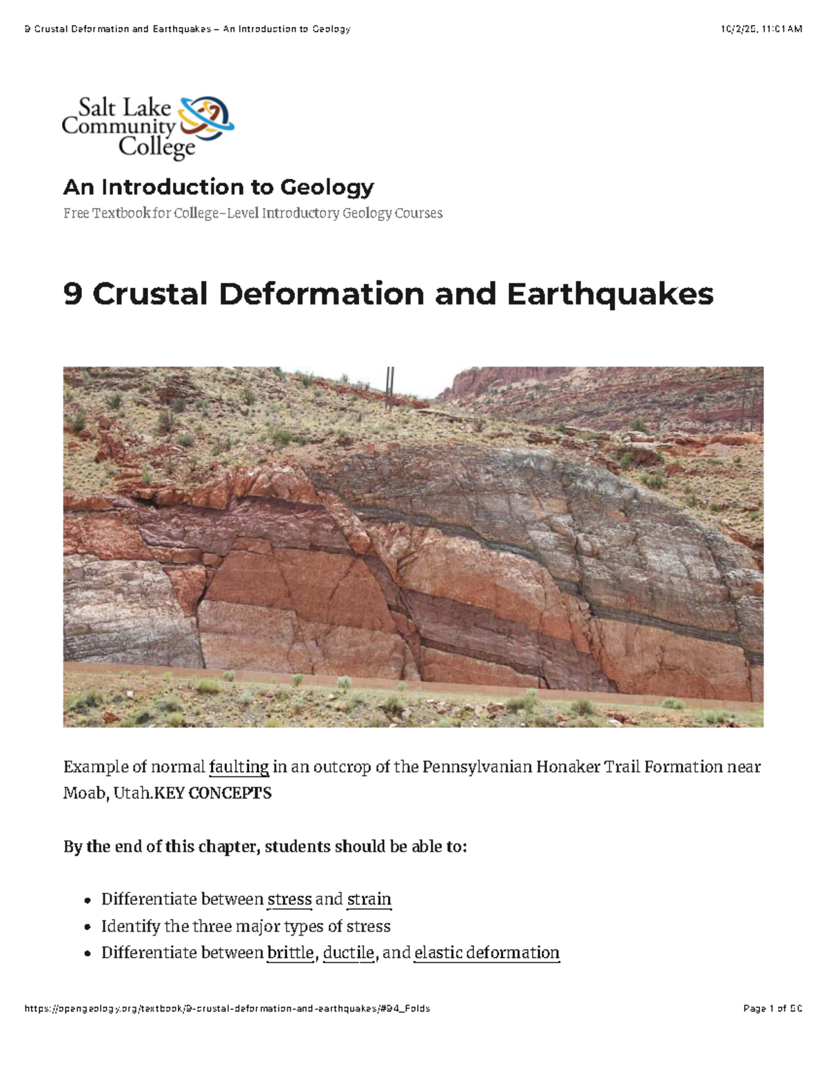 Final Exam Notes for Geology 101: Crustal Deformation & Earthquakes ...