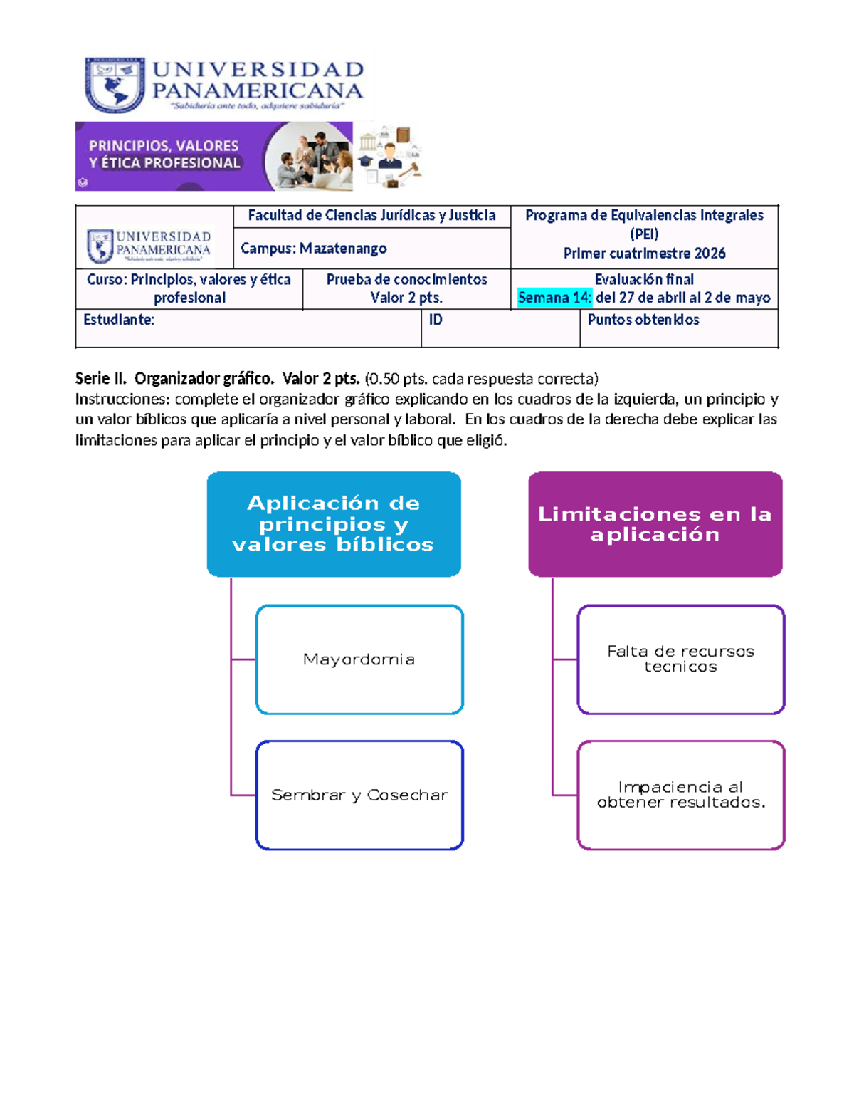 Organizador Gráfico: Ética Profesional y Valores Bíblicos - PEI 2026 ...