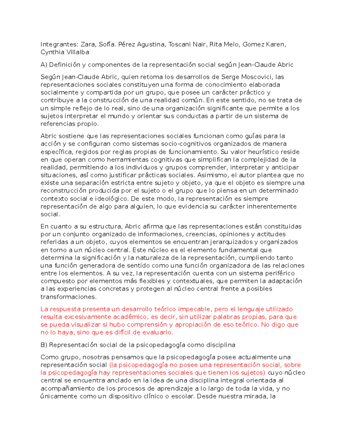 Representaciones Sociales en Psicopedagogía: Análisis de Abric y ...