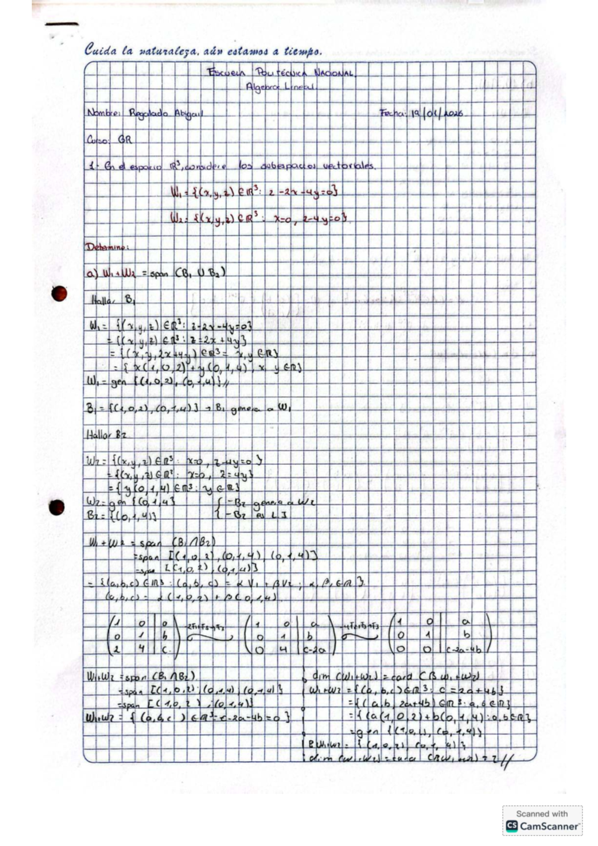 Título: Semana 10: Subespacios Vectoriales en R³ - Álgebra Lineal - Studocu
