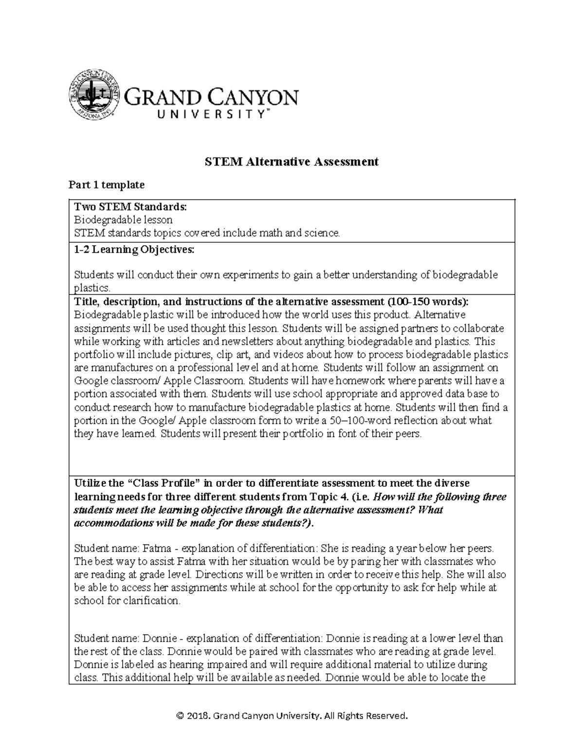 ELM-463-T6 Final Exam: Exploring STEM Alternative Assessments - Studocu