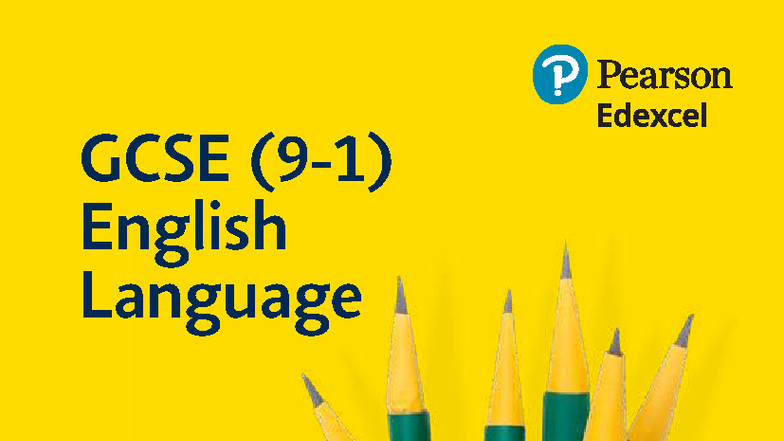 Pearson Edexcel Level 2 GCSE (9-1) English Language Specification 2022 ...