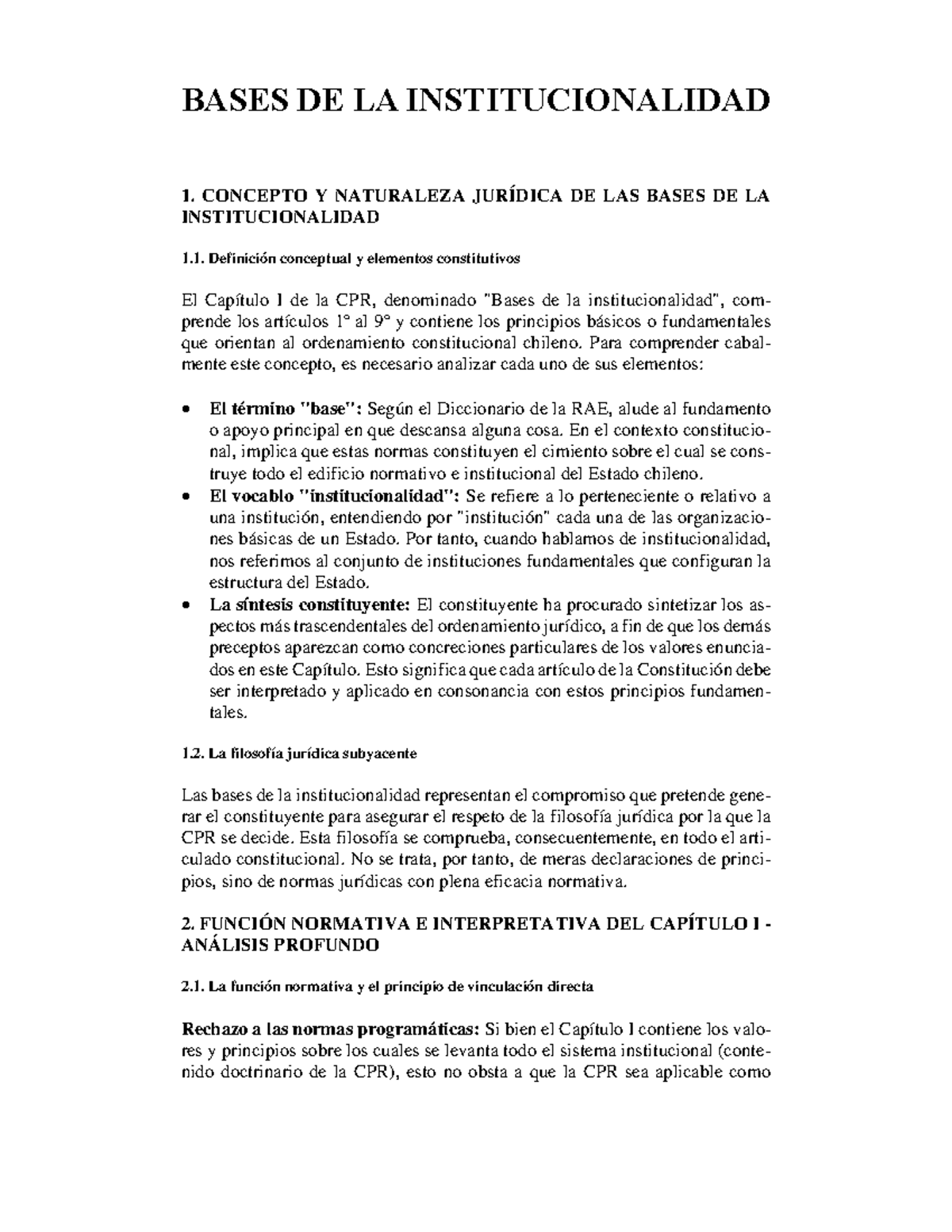 Bases de la Institucionalidad: Conceptos y Análisis Jurídico Cl - Studocu