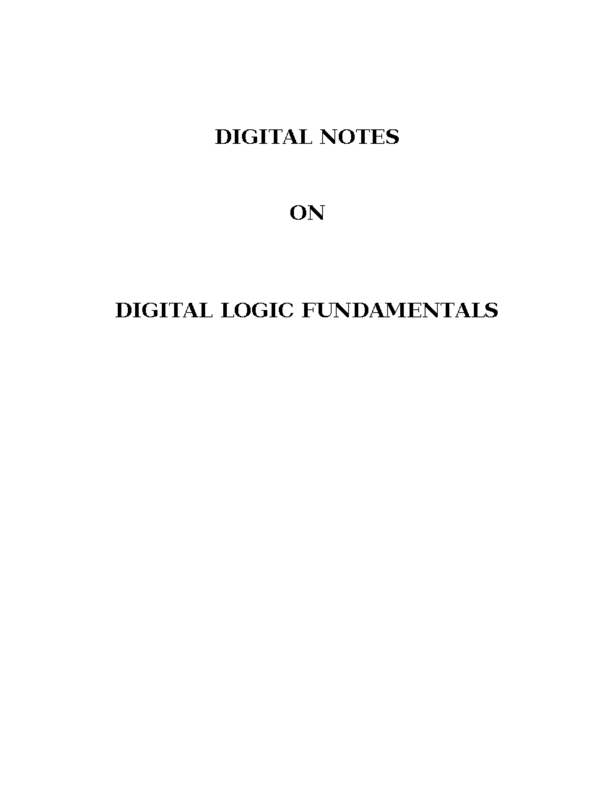 Digital Logic Fundamentals - Course II Notes and Concepts Review - Studocu
