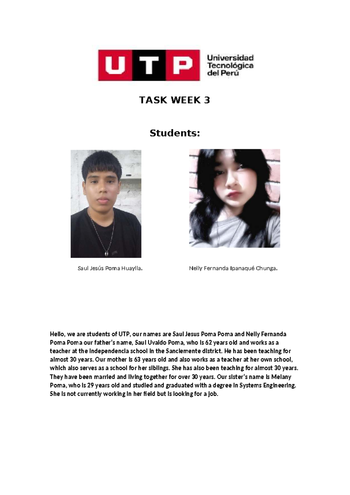 Week 07 Task Assignment: My Family Overview (PA3) - Studocu