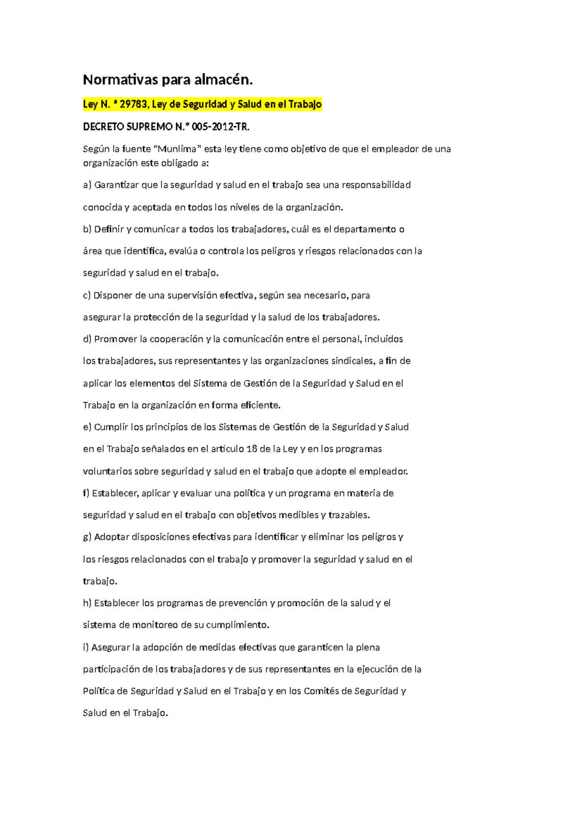 Normativas de Seguridad para Almacenes: Ley N.º 29783 y Norma A130 ...