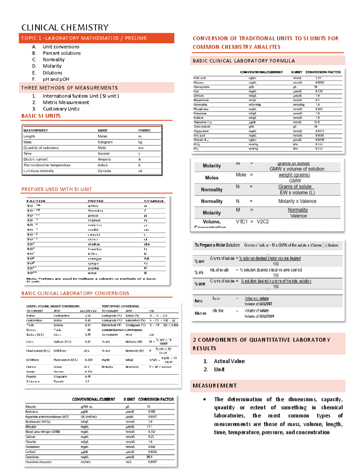 Clinical- Chemistry - CLINICAL CHEMISTRY TOPIC 1 - LABORATORY ...