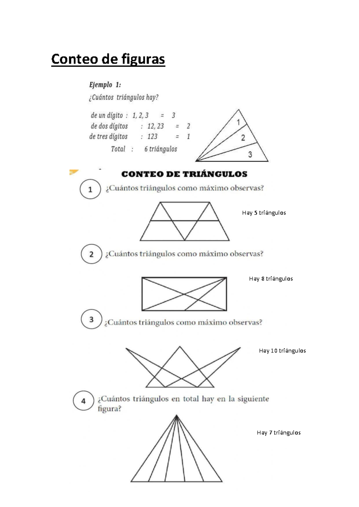 Matemática - conteos - Matematica Aplicada - Conteo de figuras Hay 5 ...