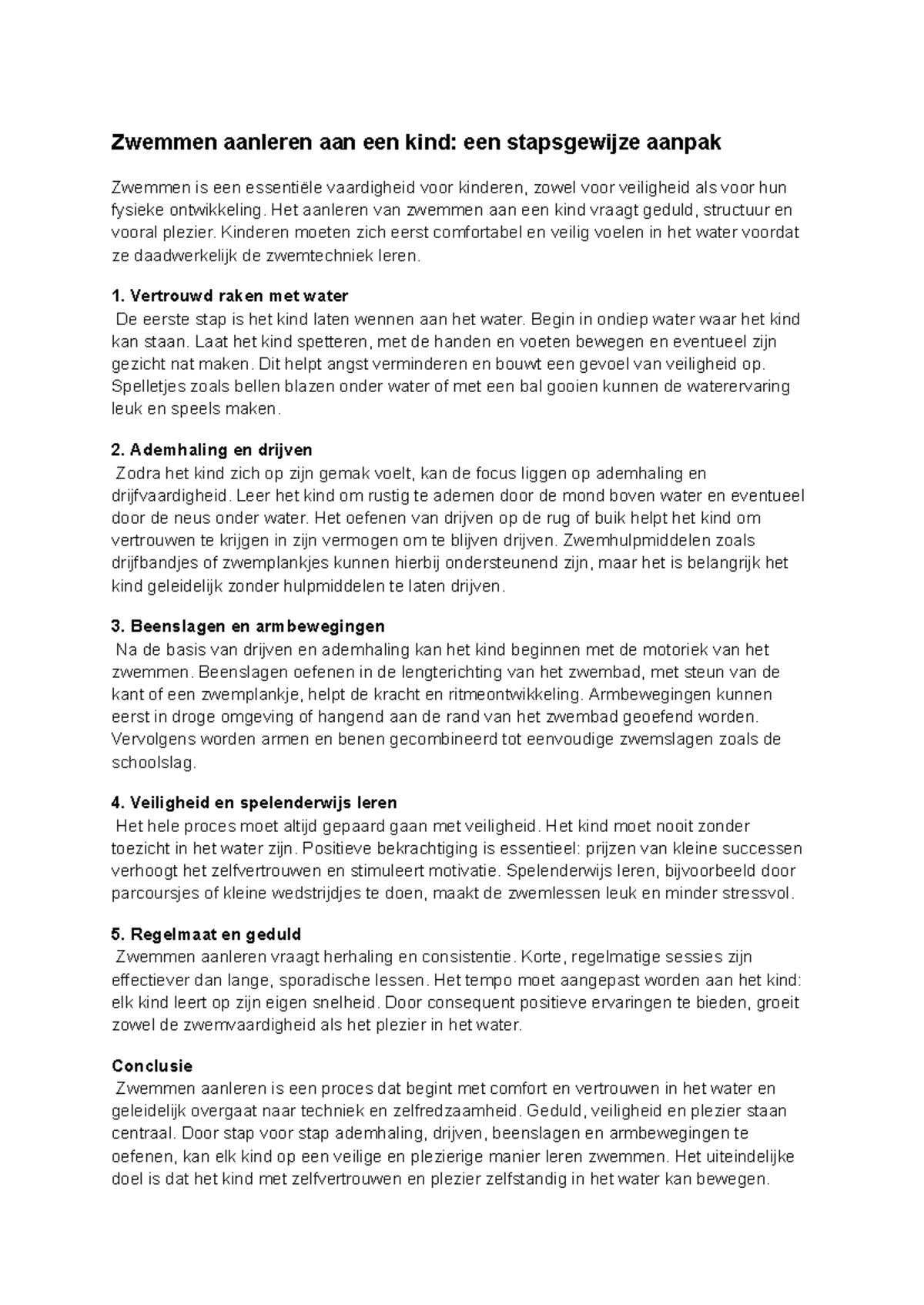 Zwemmen Aanleren aan Kinderen: Stapsgewijze Methode voor Veiligheid ...
