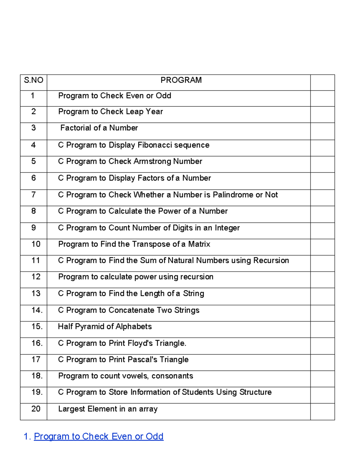 C Programming Concepts and Examples: Programs and Explanations - Studocu