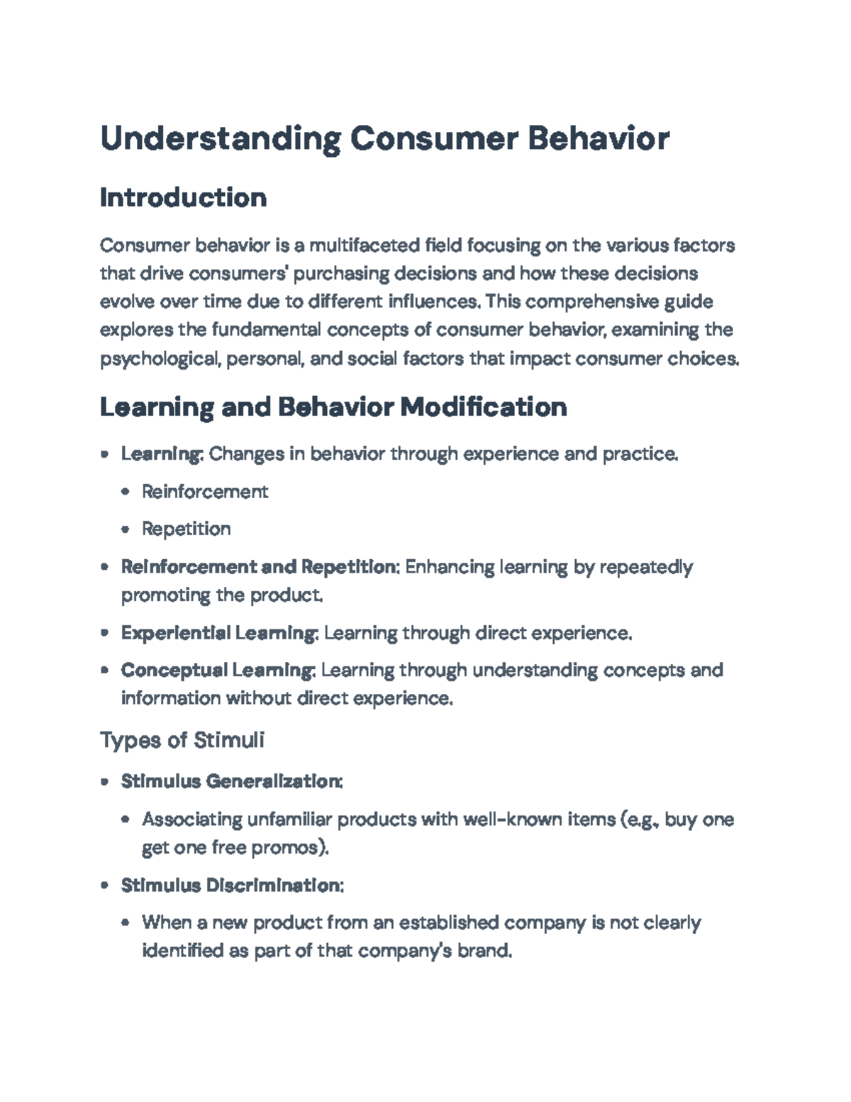 Understanding Consumer Behavior: Key Concepts and Influences - Understanding Consumer Behavior ...