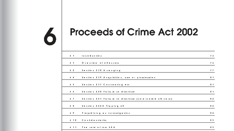Legal Services: Chapter 6 - Proceeds of Crime Act 2002 Overview - Studocu