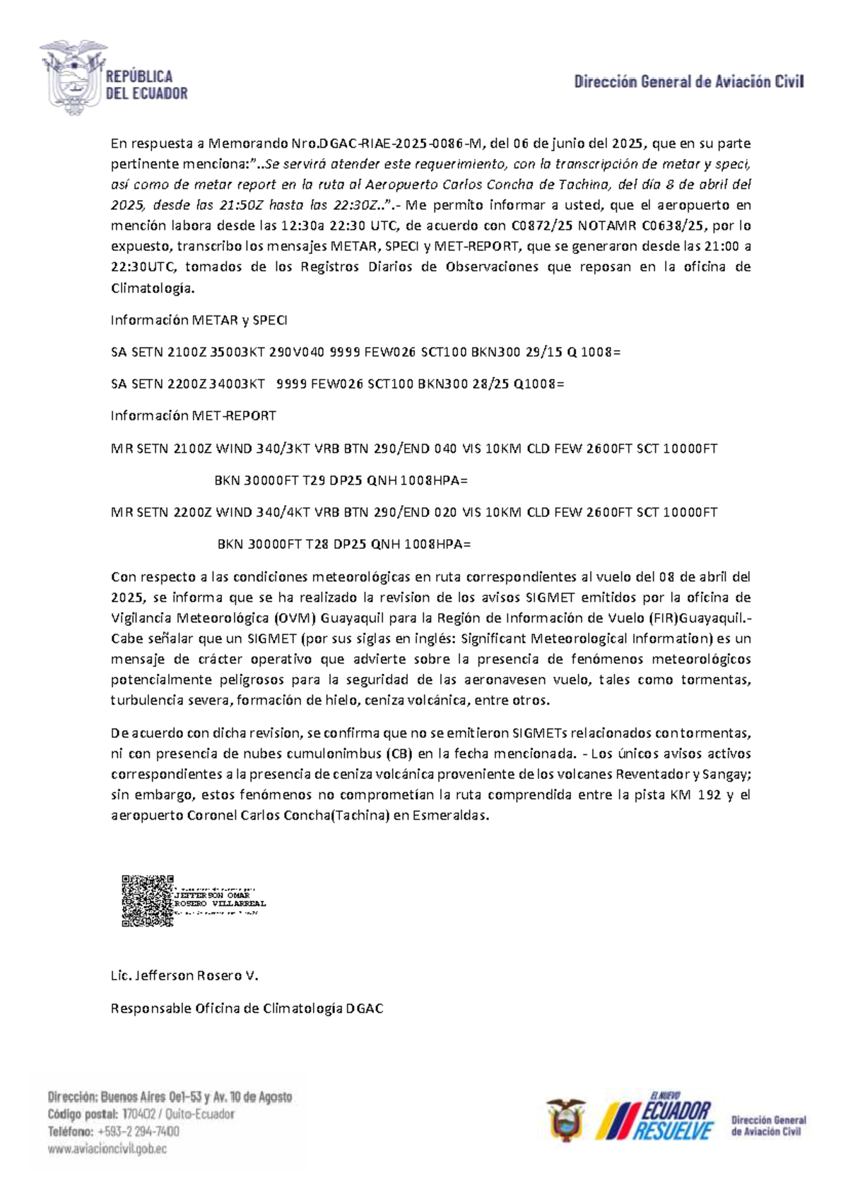 Informe METAR y SPECI para Vuelo SETN del 08-04-2025 - Studocu