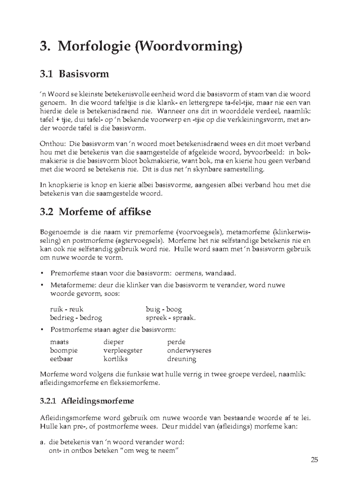 Afrikaans Taal- en Spelreëls Gr 4-12: Morfologie (Woordvorming) Notes ...
