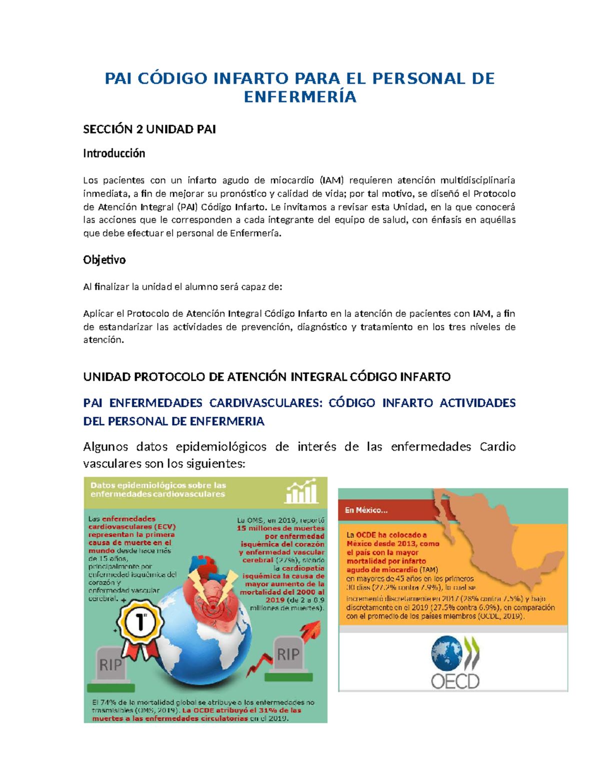 Guía PAI Código Infarto para Enfermería: Atención en IAM - Studocu