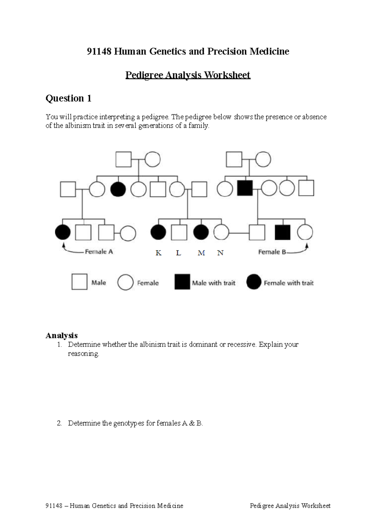 Genetics Practice Problems Simple Worksheet Human Pedigree Worksheet