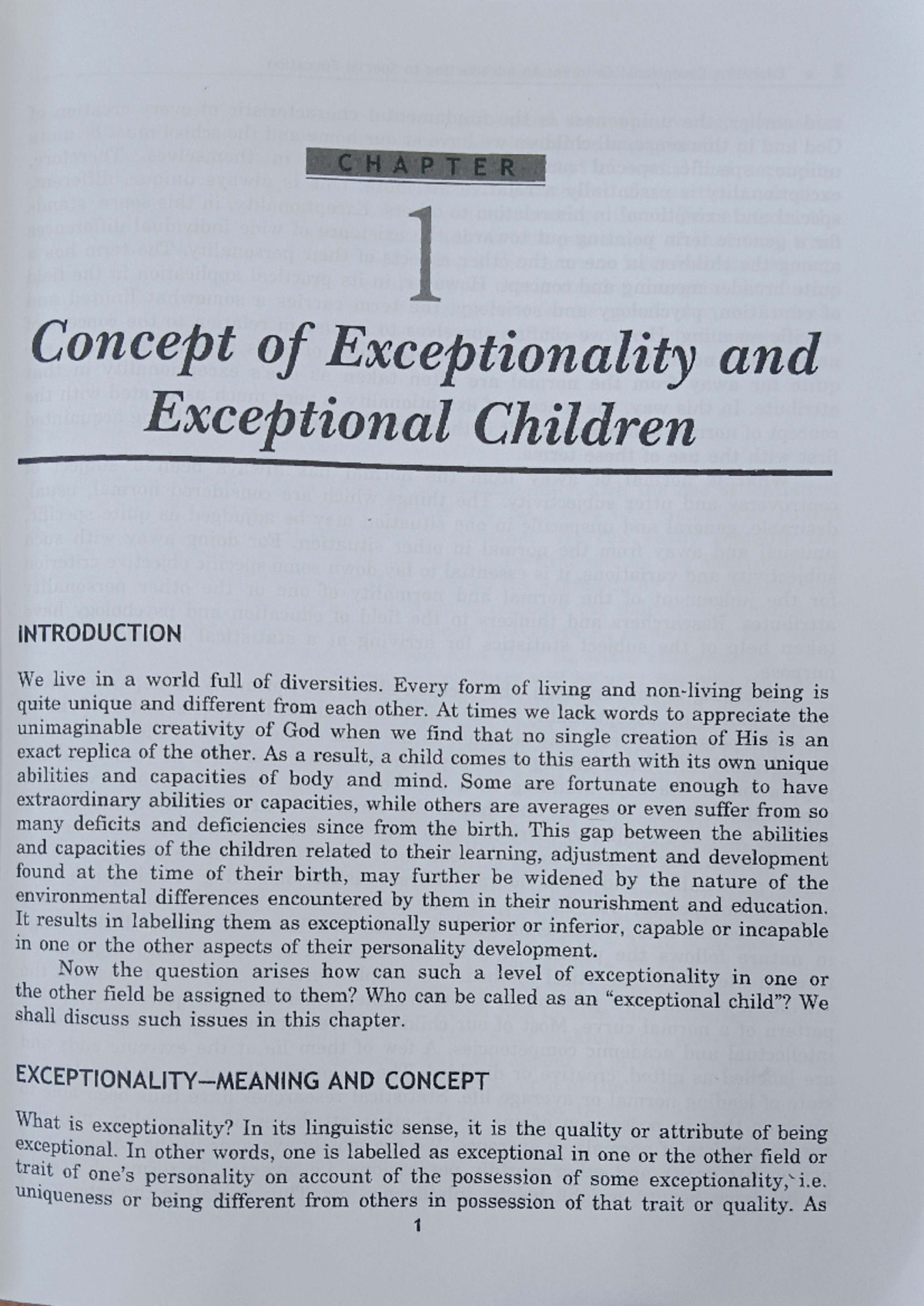 Understanding Exceptionality in Children: Chapter 1 Insights - Studocu