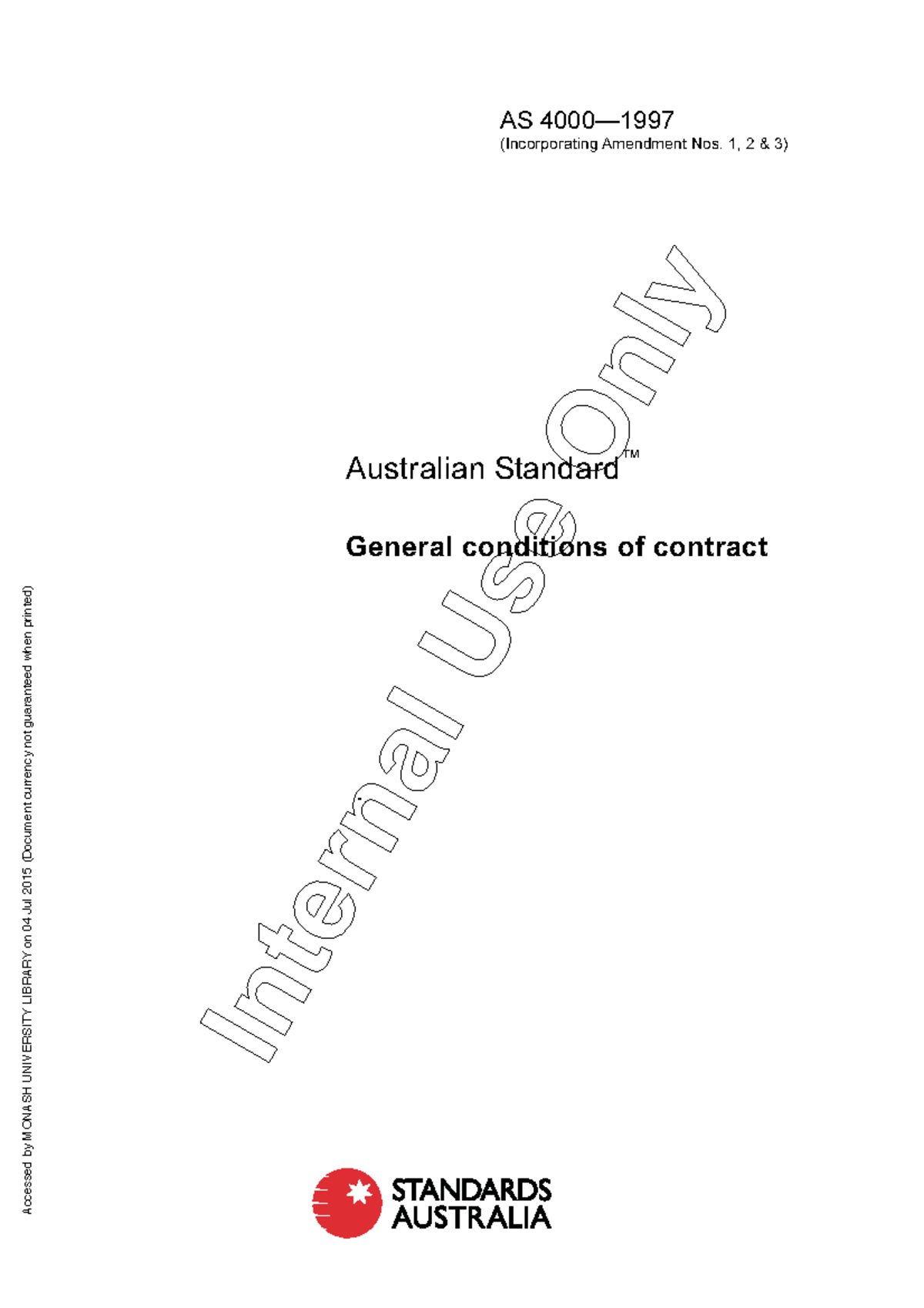 AS 4000-1997: General Conditions of Contract Overview and Amendments ...