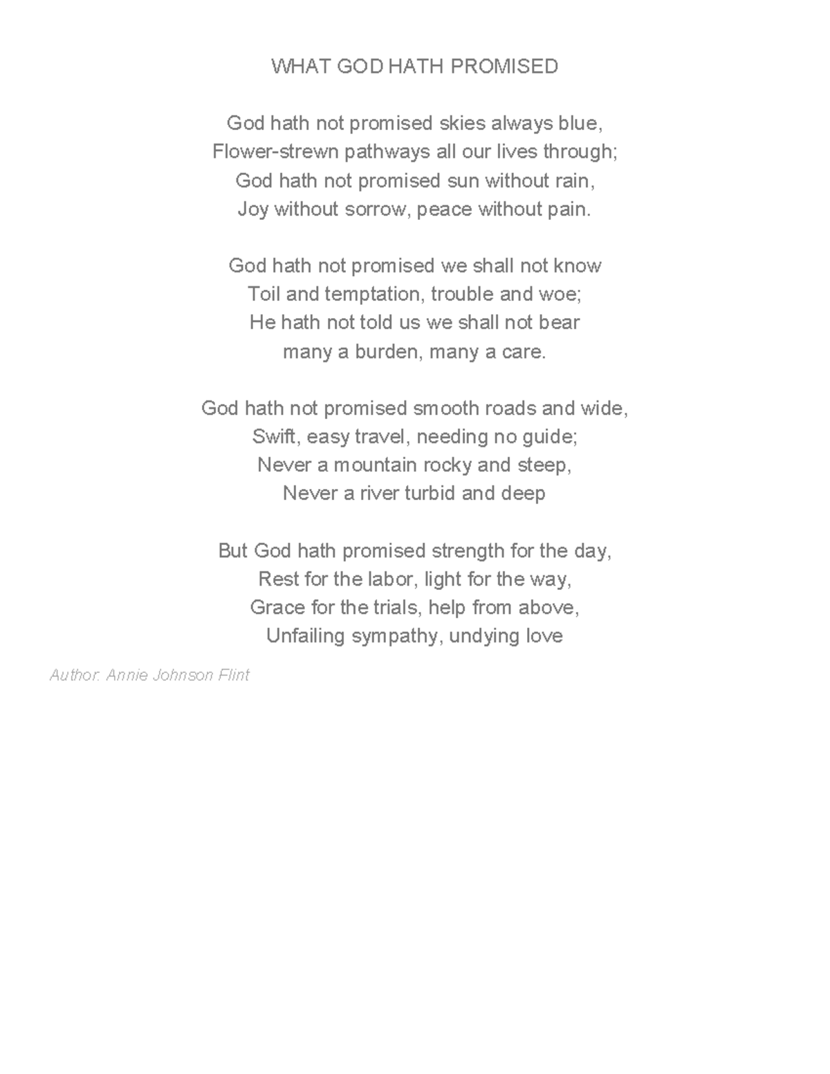WHAT GOD HATH PROMISED: A Reflection on Life's Challenges - Studocu