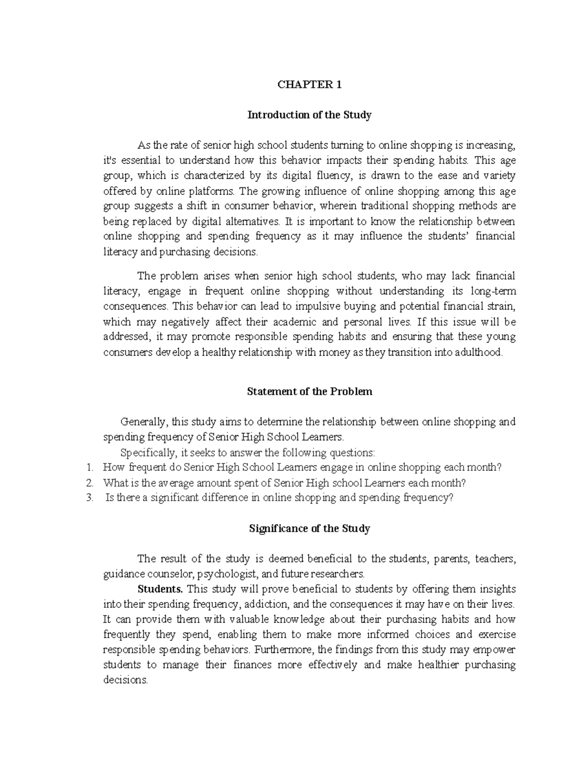 Final-Defense-Handout - CHAPTER 1 Introduction of the Study As the rate ...
