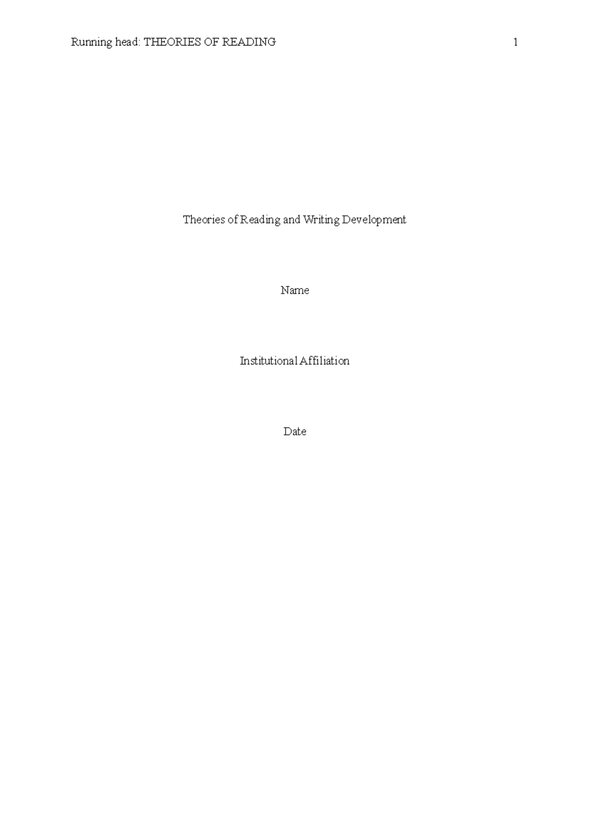 Theories of Reading & Writing Development: Effective Practices Analysis ...