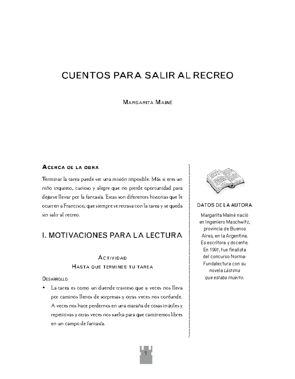 Doc cuentos pa salir al recreo resumen - A cercA de lA obrA Terminar la ...