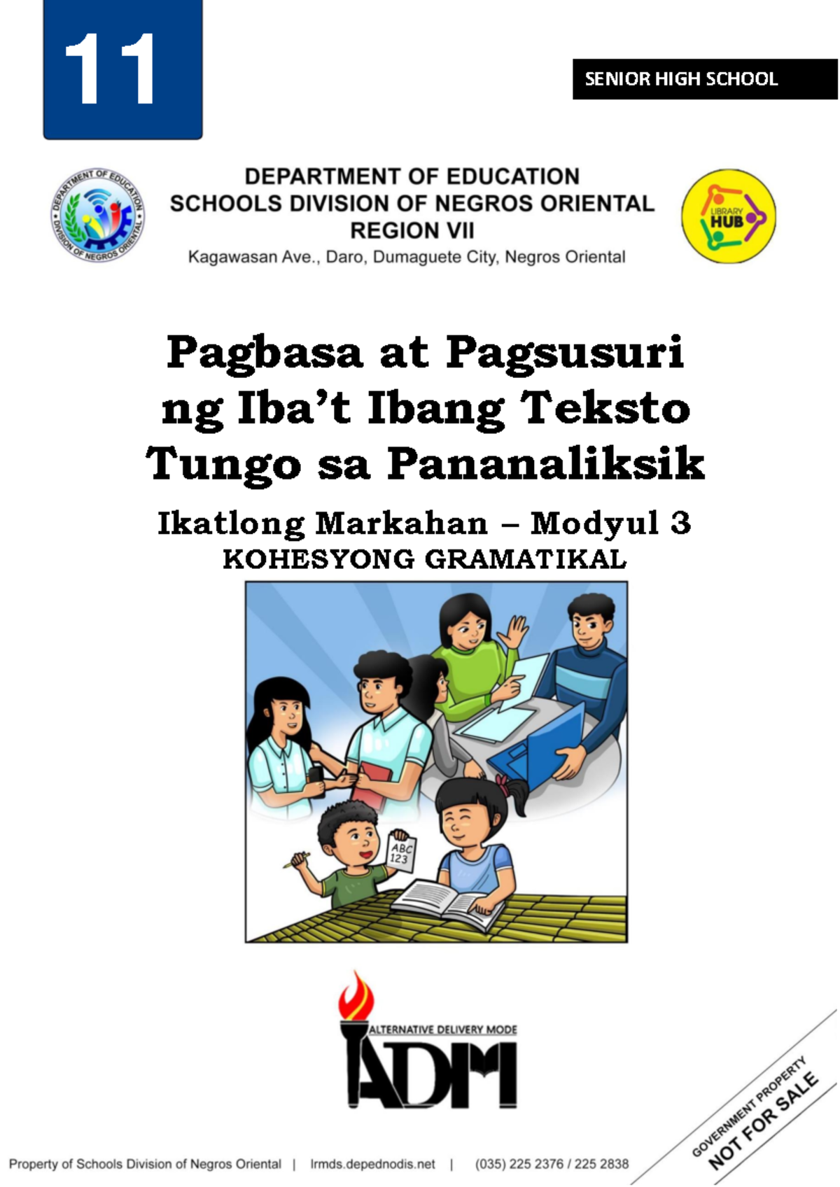 Fil 11 Pagbasa at Pagsusuri Q3 Modyul 3: Kohesyong Gramatikal - Studocu