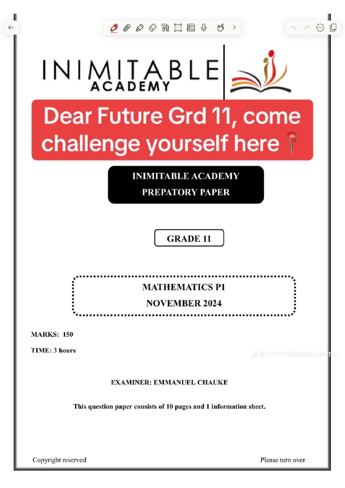 Grade 11 Maths P1 - November 2024 Prep Exam Practice Guide - Studocu